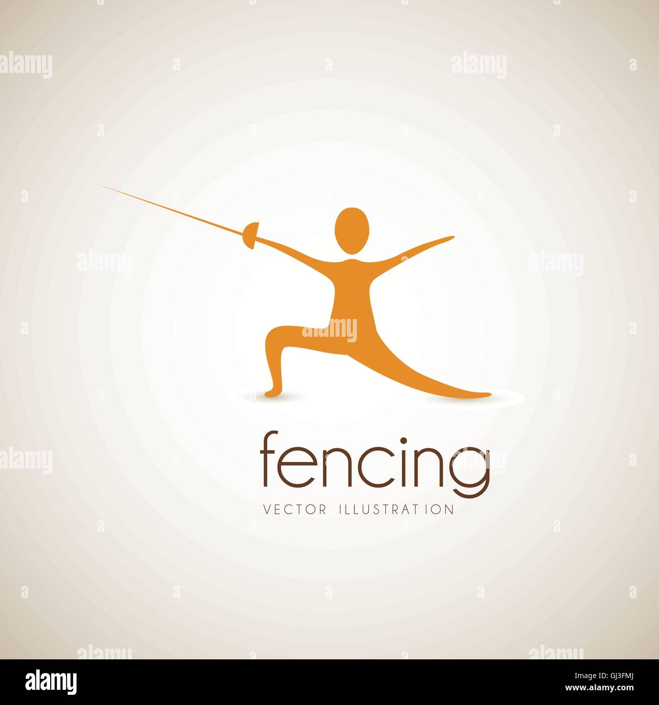 silhouette of an athlete in fencing position vector illustration Stock ...