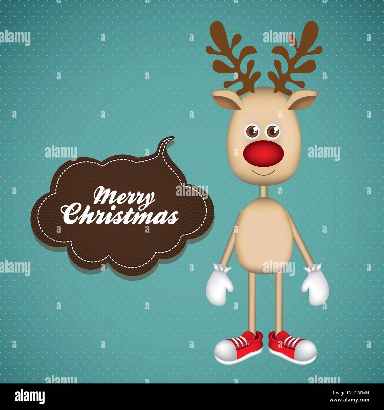 Illustration of cartoon Christmas Reindeer Rudolph the reindeer Stock ...