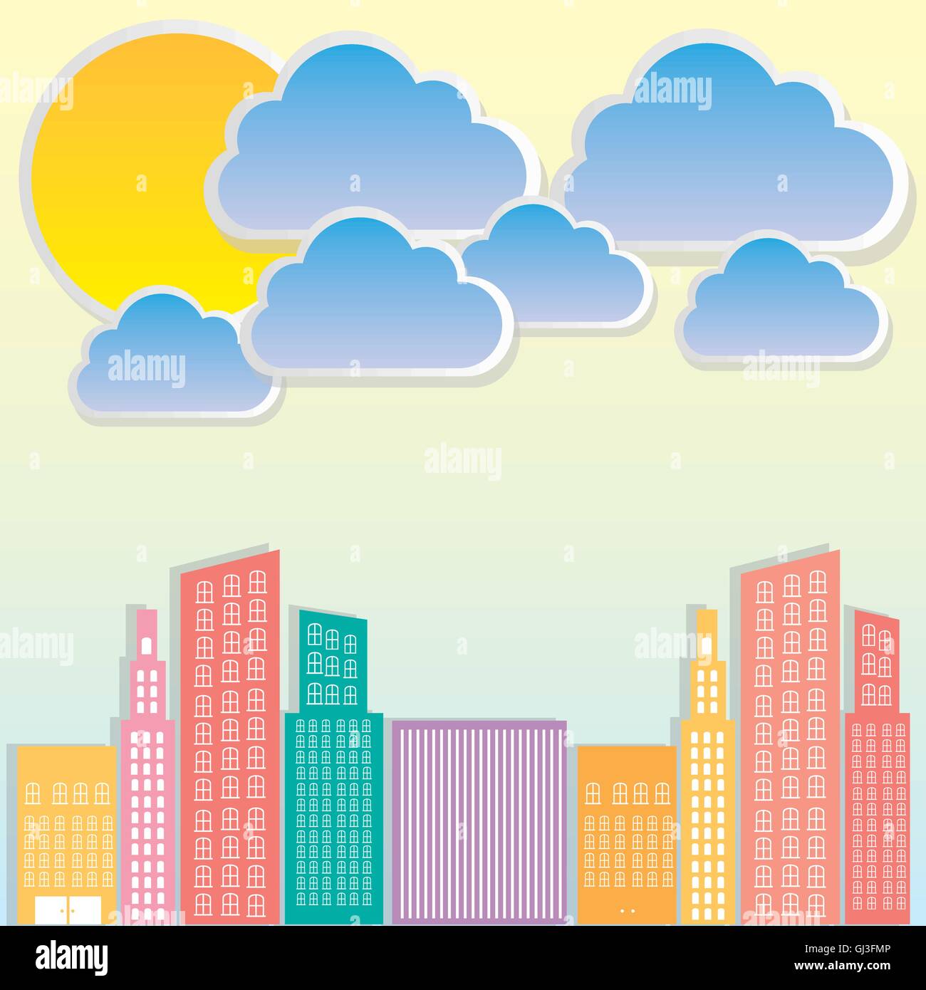 Illustration of pastel buildings vector illustration Stock Vector Image ...