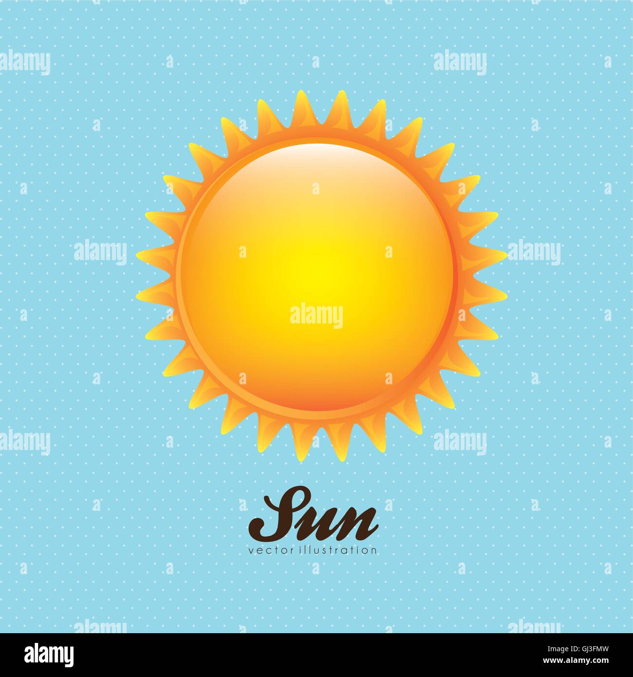 Cartoon illustration of a sun on dots background vector illustra Stock ...