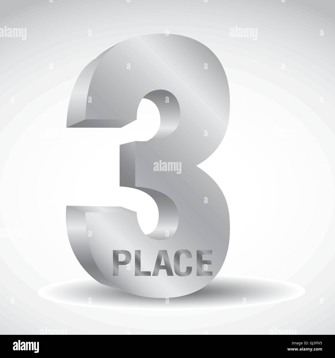 illustration of number three silver Thirdly vector illustration Stock ...