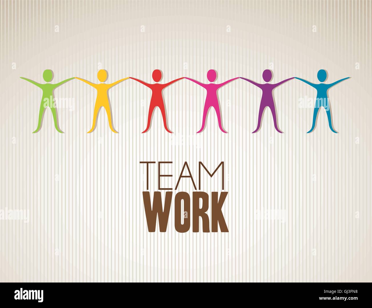 silhouette of many people together teamwork union vector illustr Stock ...