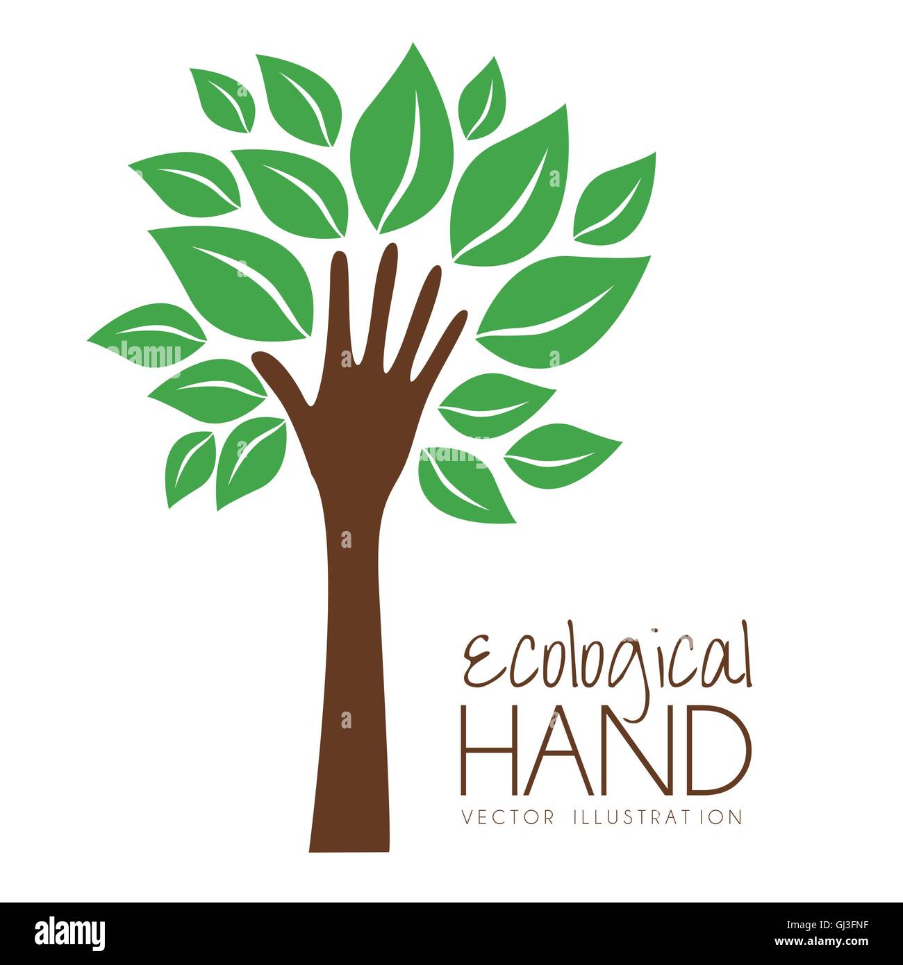 Illustration recycling hand forming a tree with leaves helping n Stock ...