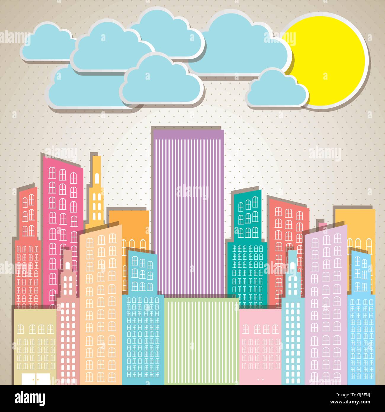 Illustration of pastel buildings vector illustration Stock Vector Image ...