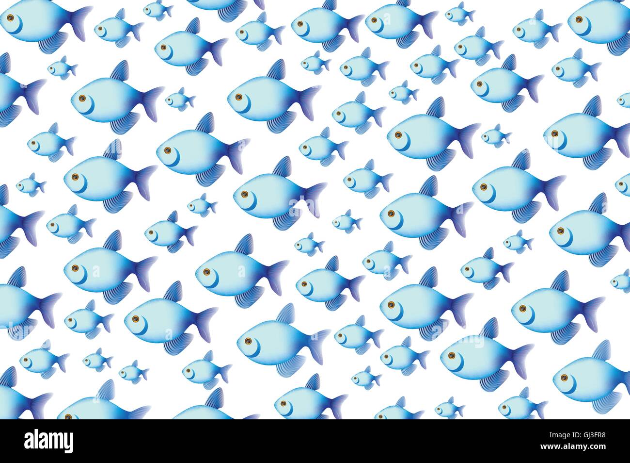 illustration of many fish together in a school vector illustrati Stock ...