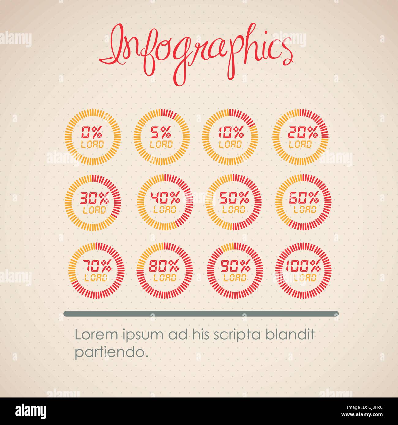 infographics illustration of numbers vector illustration brown Stock ...