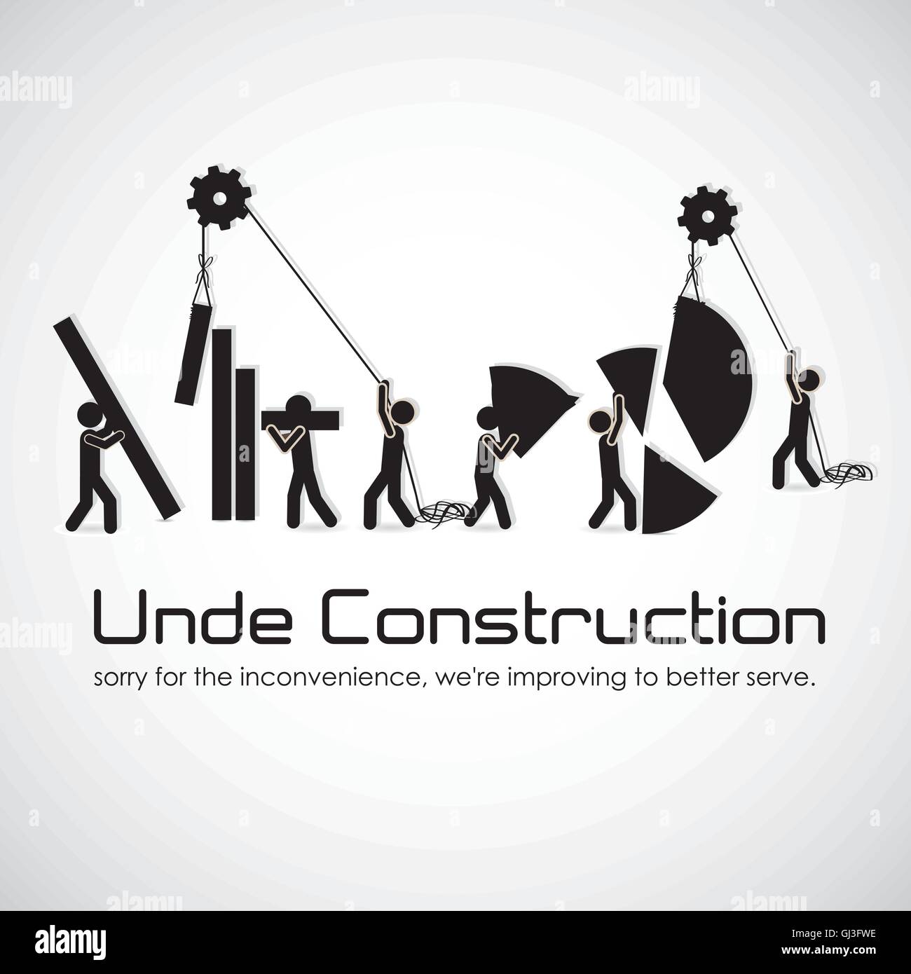 under construction building with bars silhouettes vector illustr Stock ...