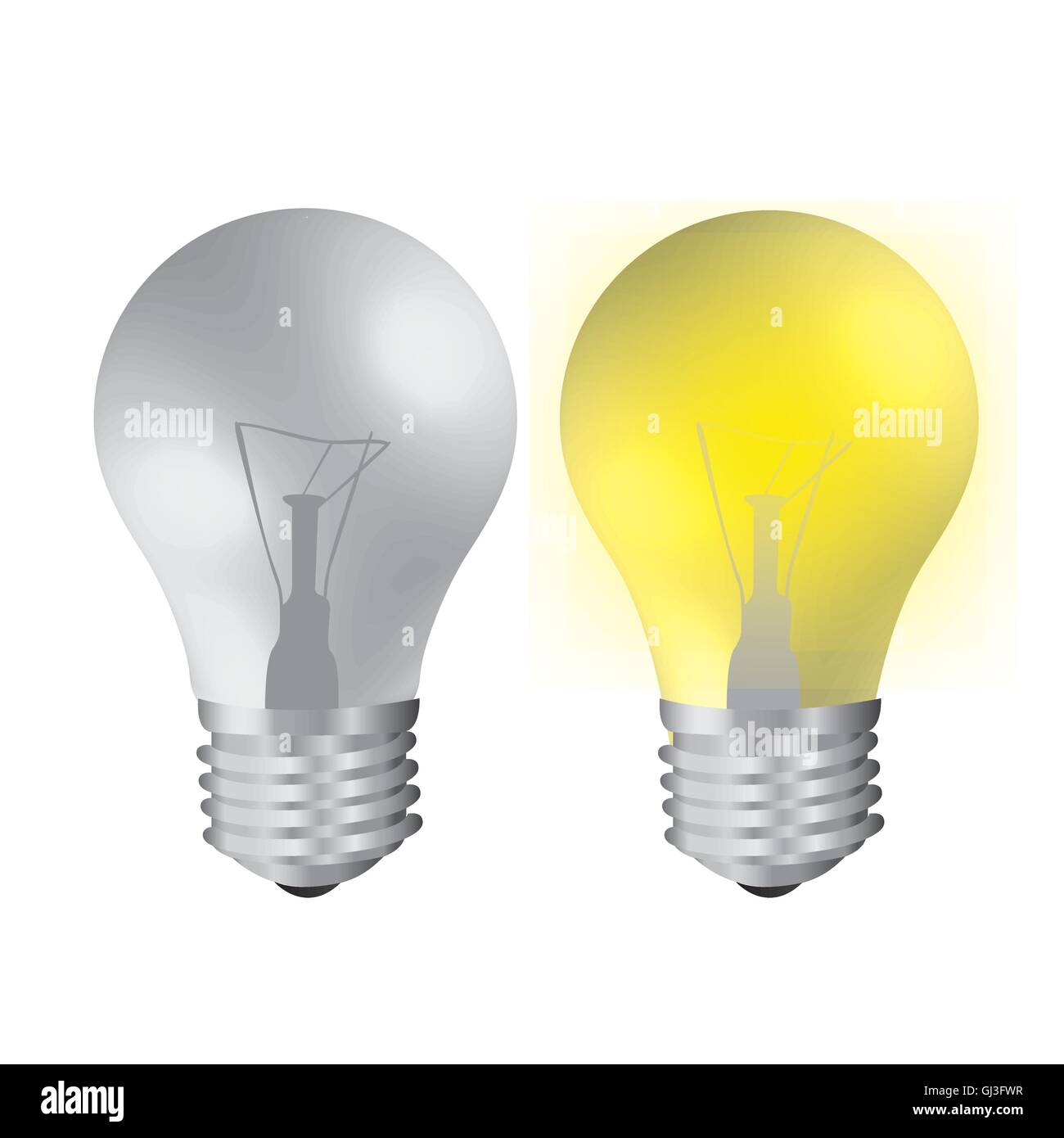 Illustration of bulb on and off isolated on white background vec Stock ...