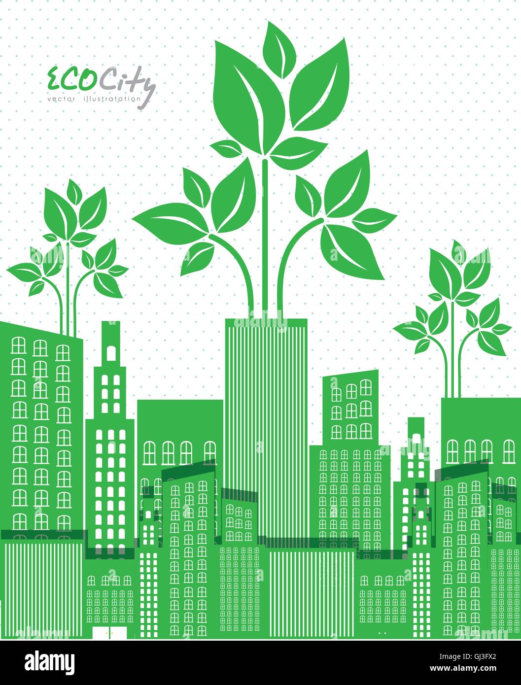 Illustration of an ecological city vector illustration Stock Vector ...