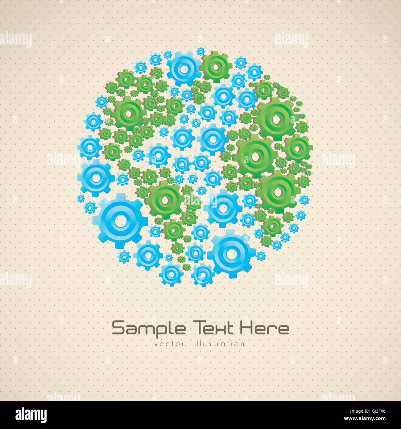 illustration of planet earth made with gears on dottes backgroun Stock ...