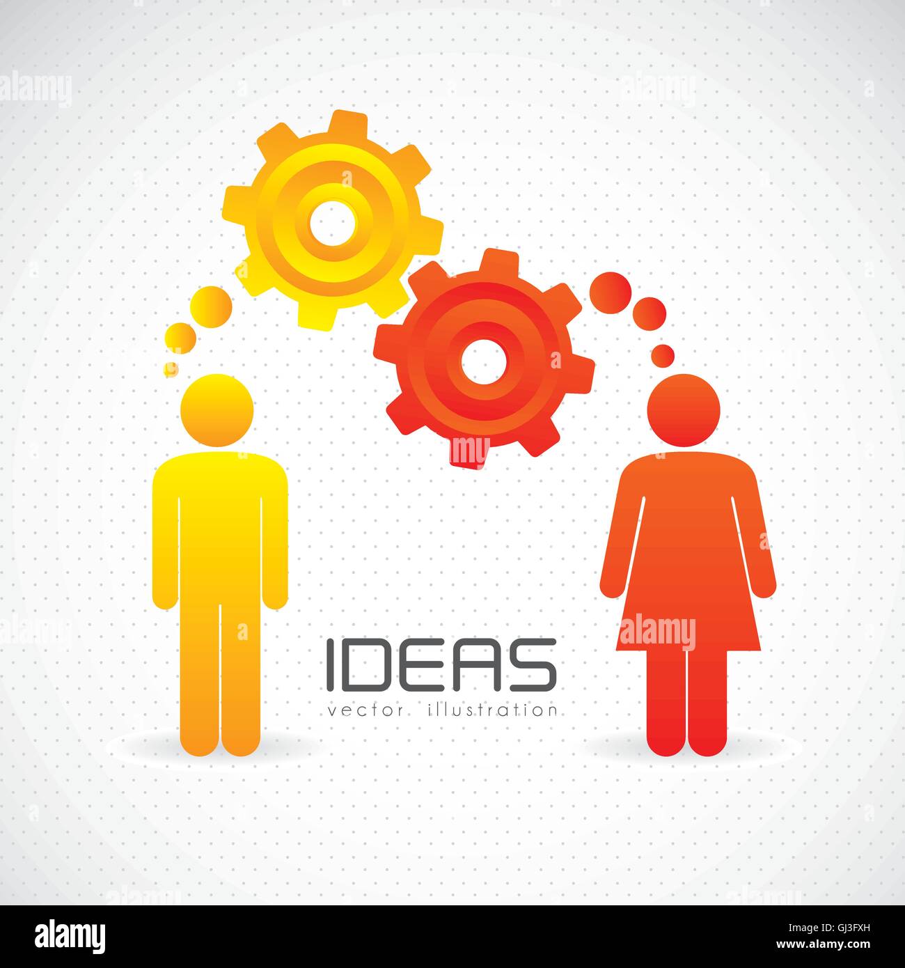 Illustration of silhouettes with ideas brainstorming different w Stock ...