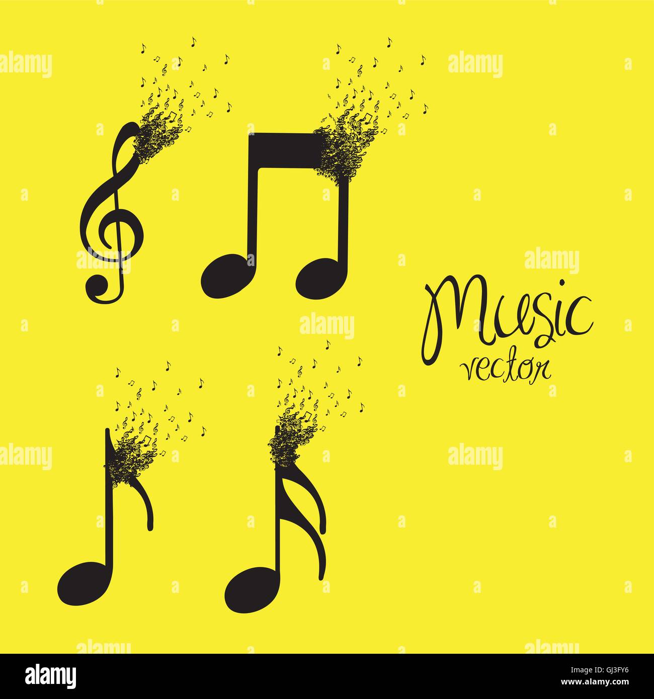 illustration of musical notes forming with small musical notes v Stock ...