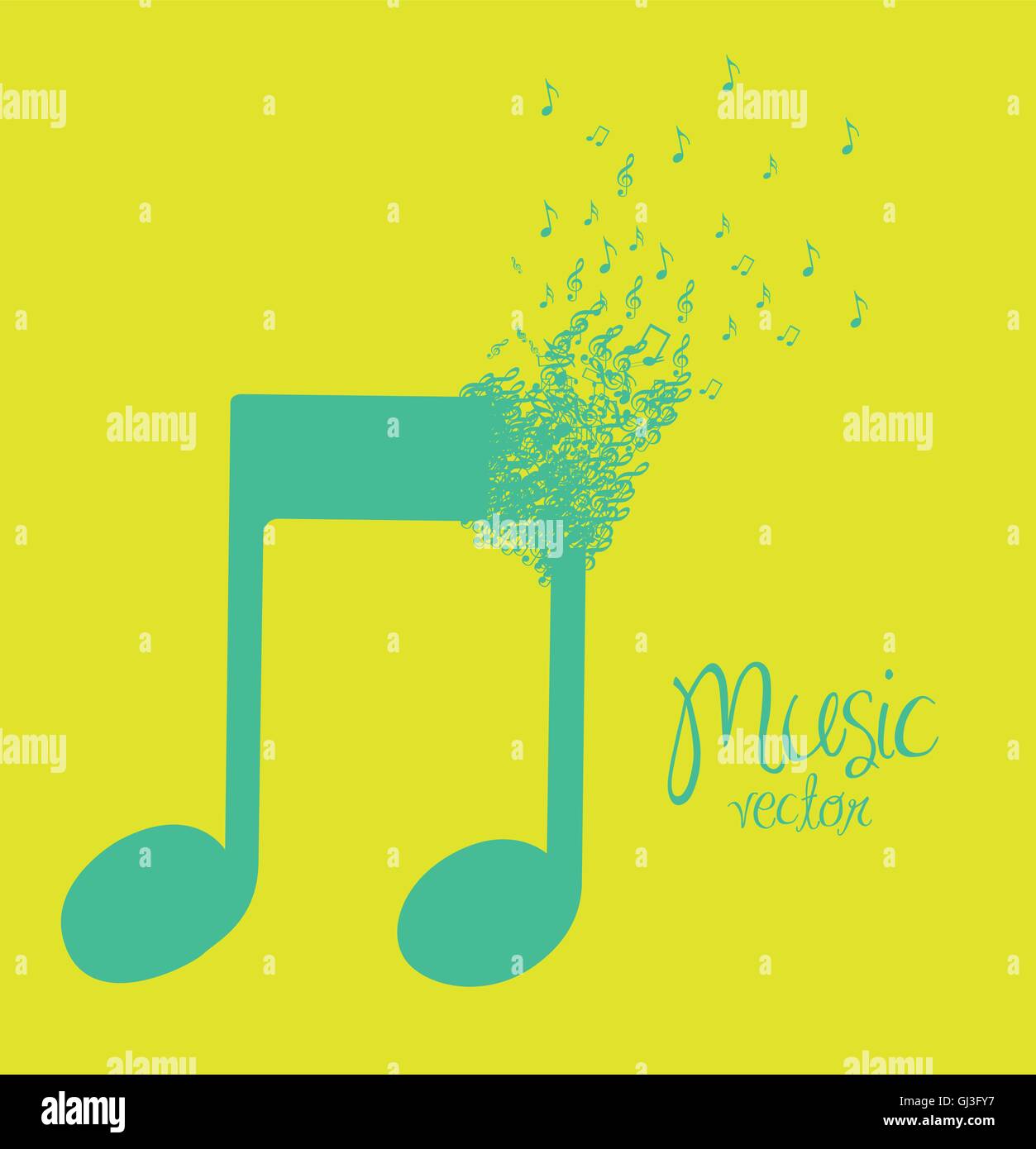illustration of musical note forming with small musical notes ve Stock ...