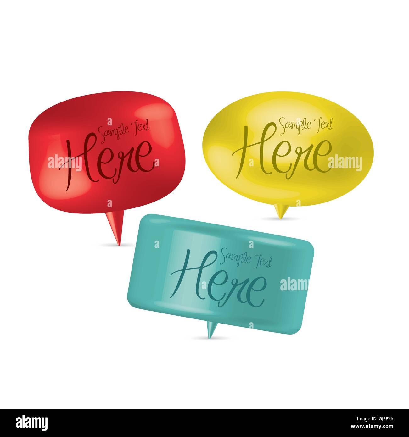 illustration of colorful text balloons 3D vector illustration Stock ...