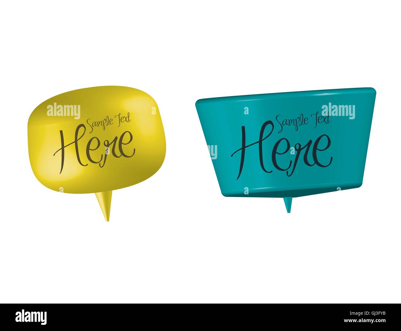 illustration of text balloons in 3D vector illustration Stock Vector ...