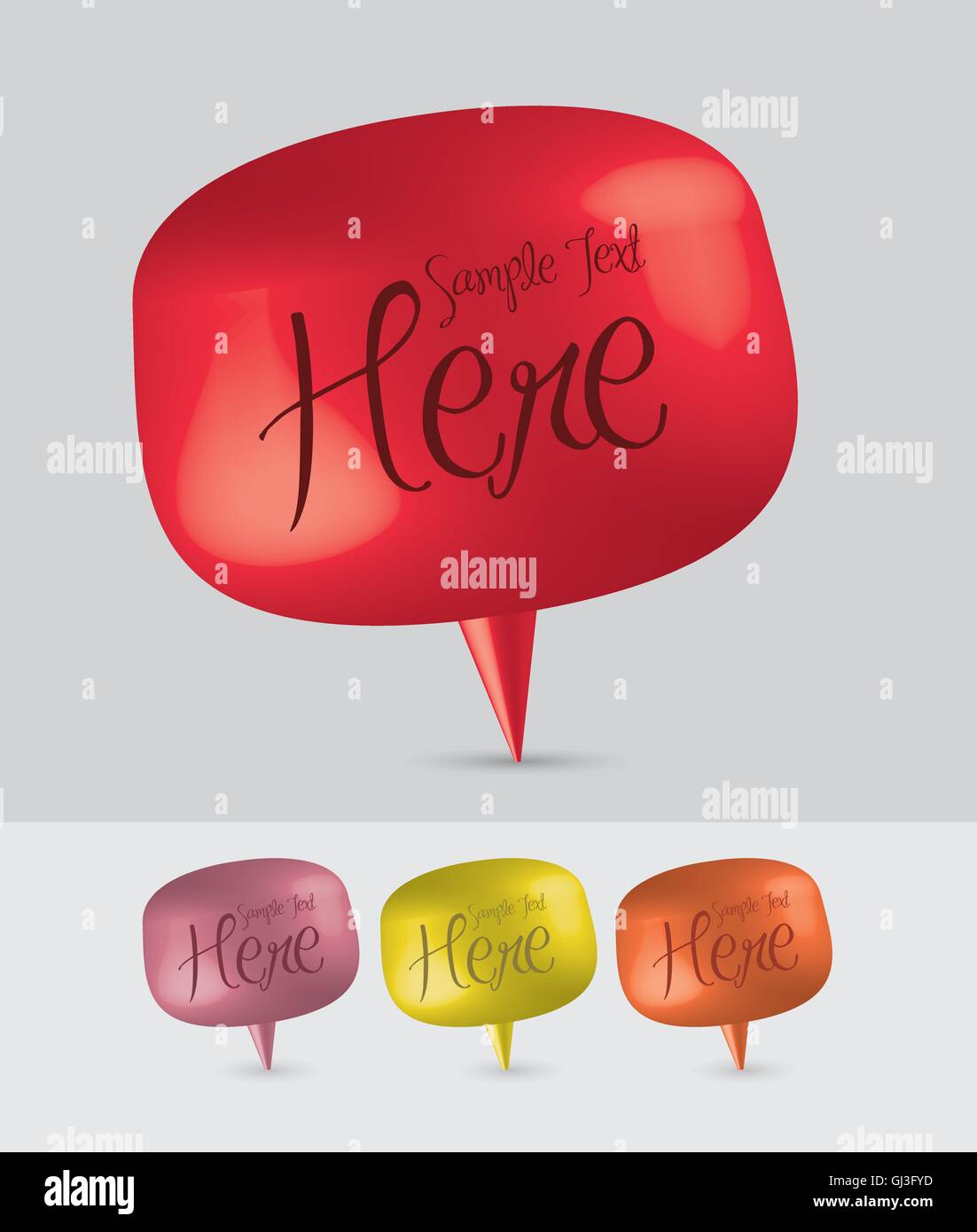illustration of colorful text balloons 3D vector illustration Stock ...