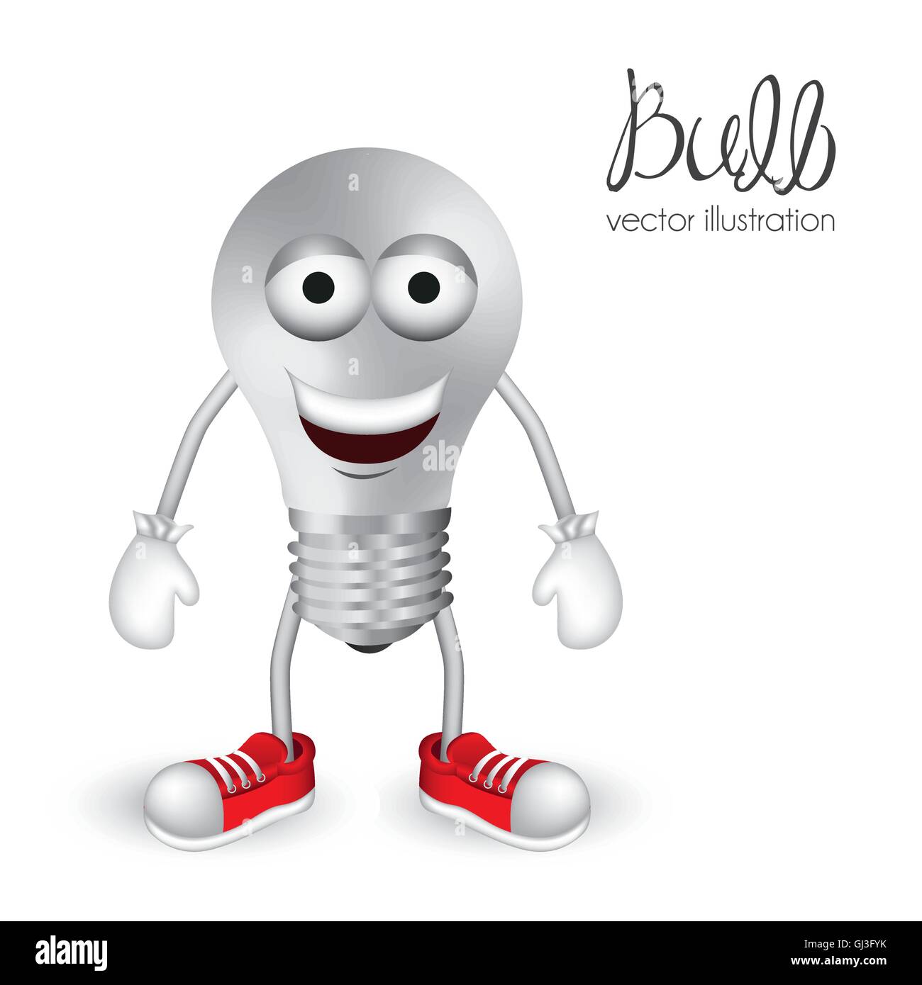 Illustration of a cartoon light bulb with eyes and smile share v Stock ...
