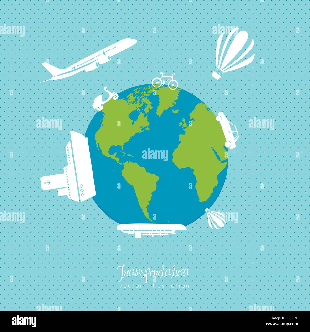 Illustration of transportation icons around the world vector ill Stock ...