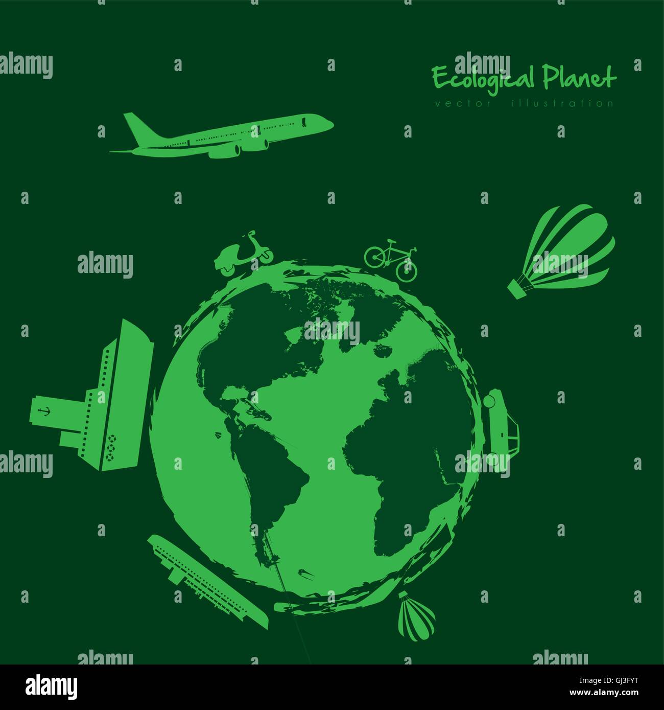Illustration of transportation icons around the world vector ill Stock ...