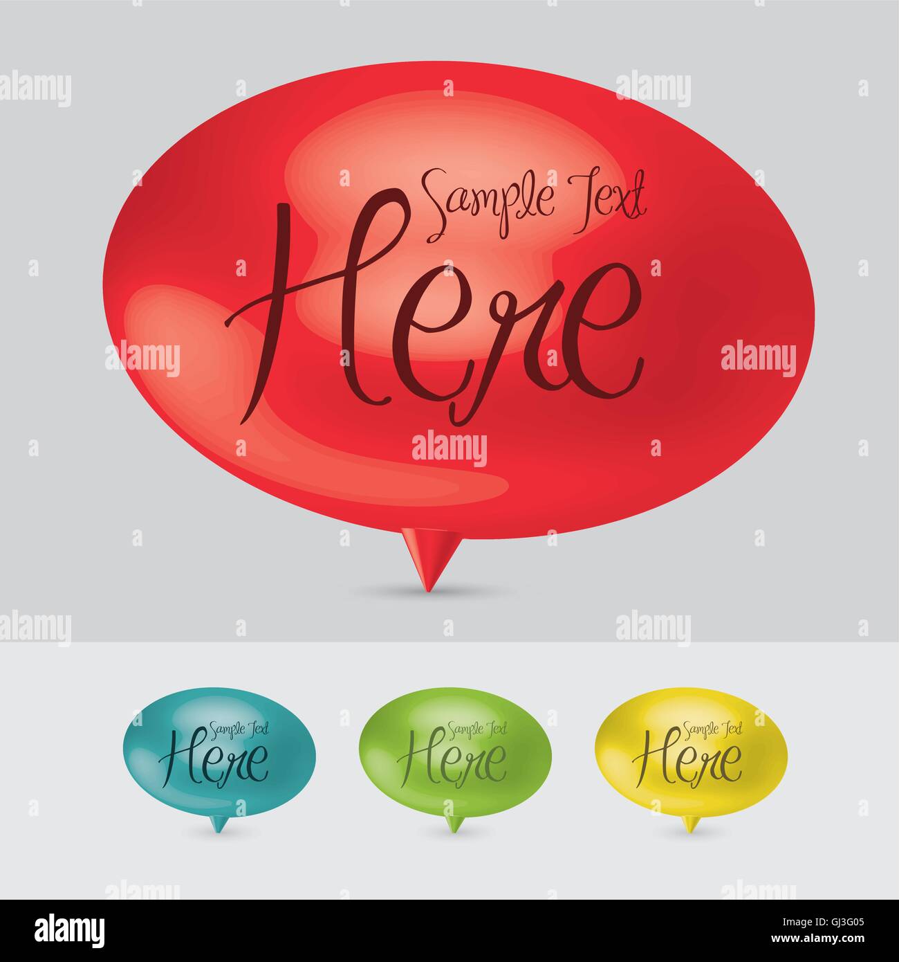 illustration of colorful text balloons 3D vector illustration Stock ...