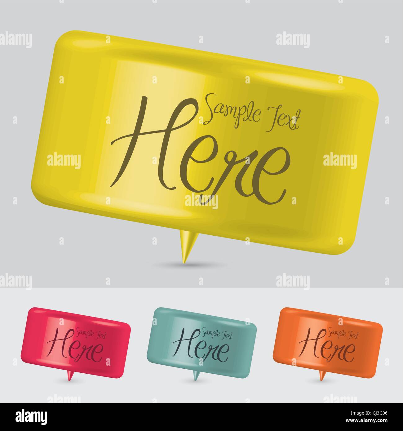 illustration of colorful text balloons 3D vector illustration Stock ...