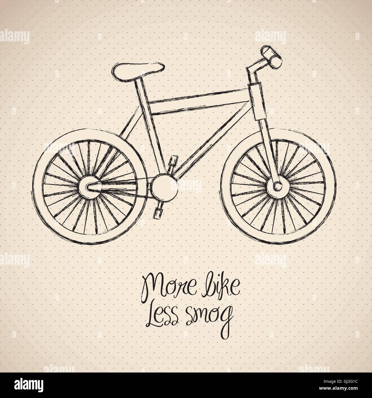 illustration of bike more bike less smog vector illustration Stock ...