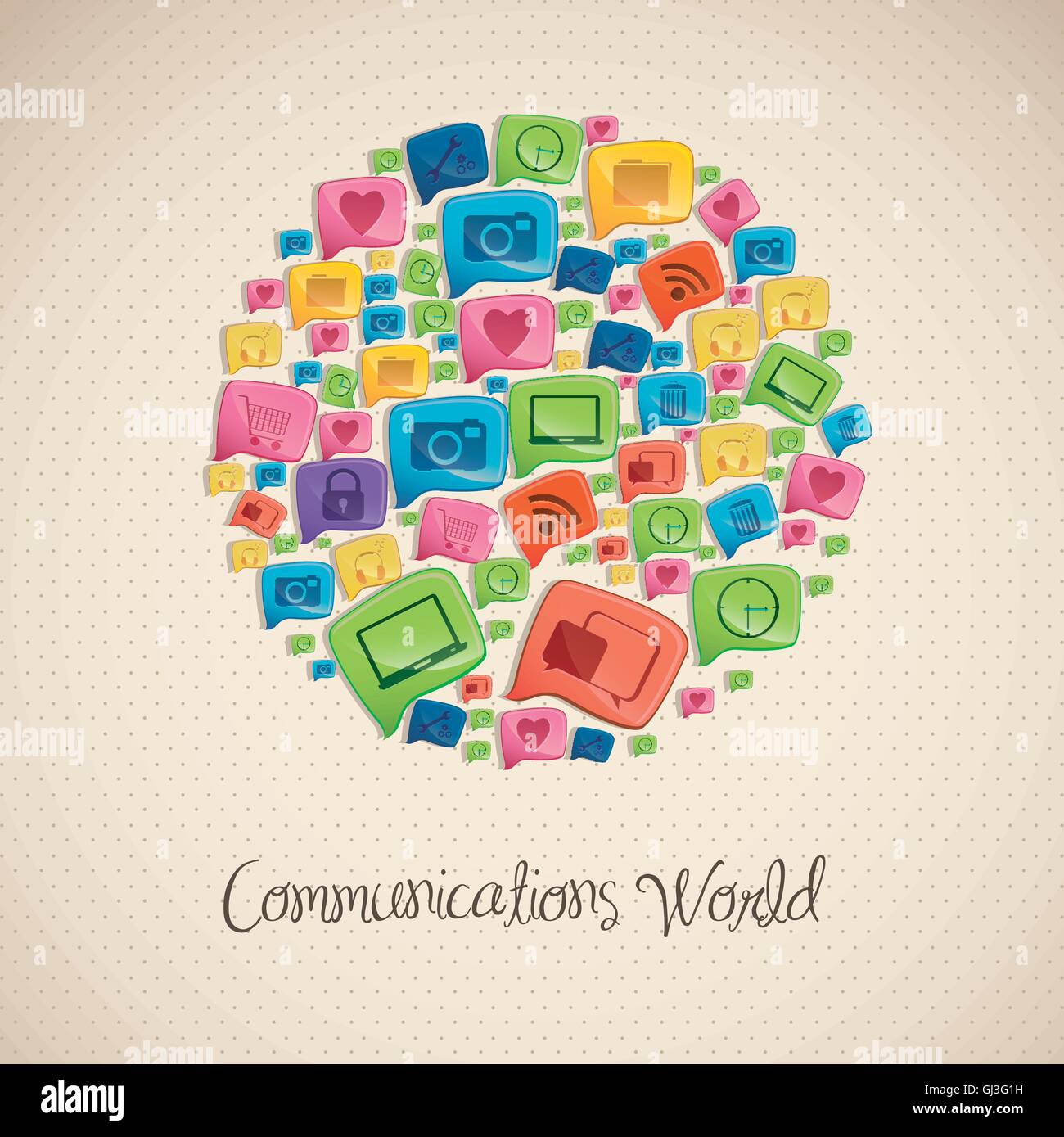 Illustration of icons of social networking connectivity networki Stock ...