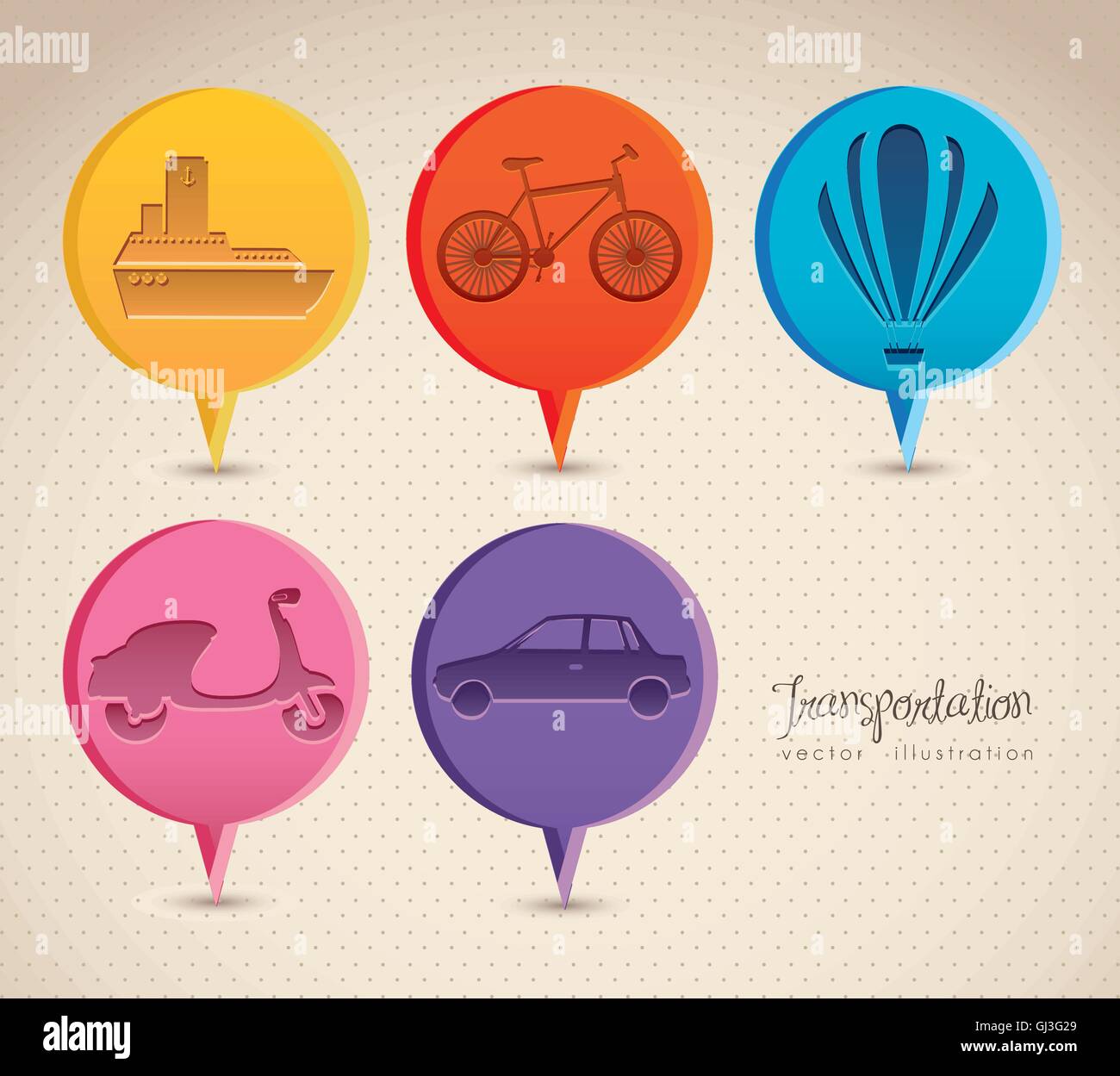 Illustration of transportation icons around the world vector ill Stock ...