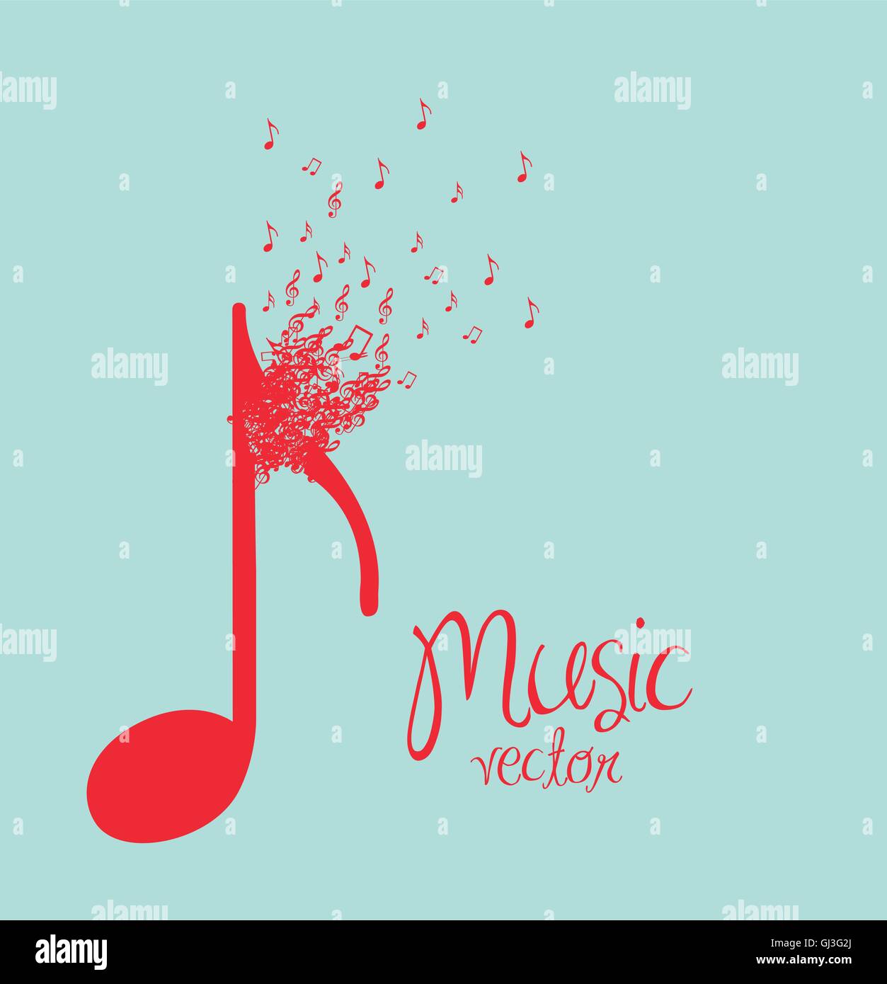 Illustration of musical notes forming a larger note music sound Stock ...