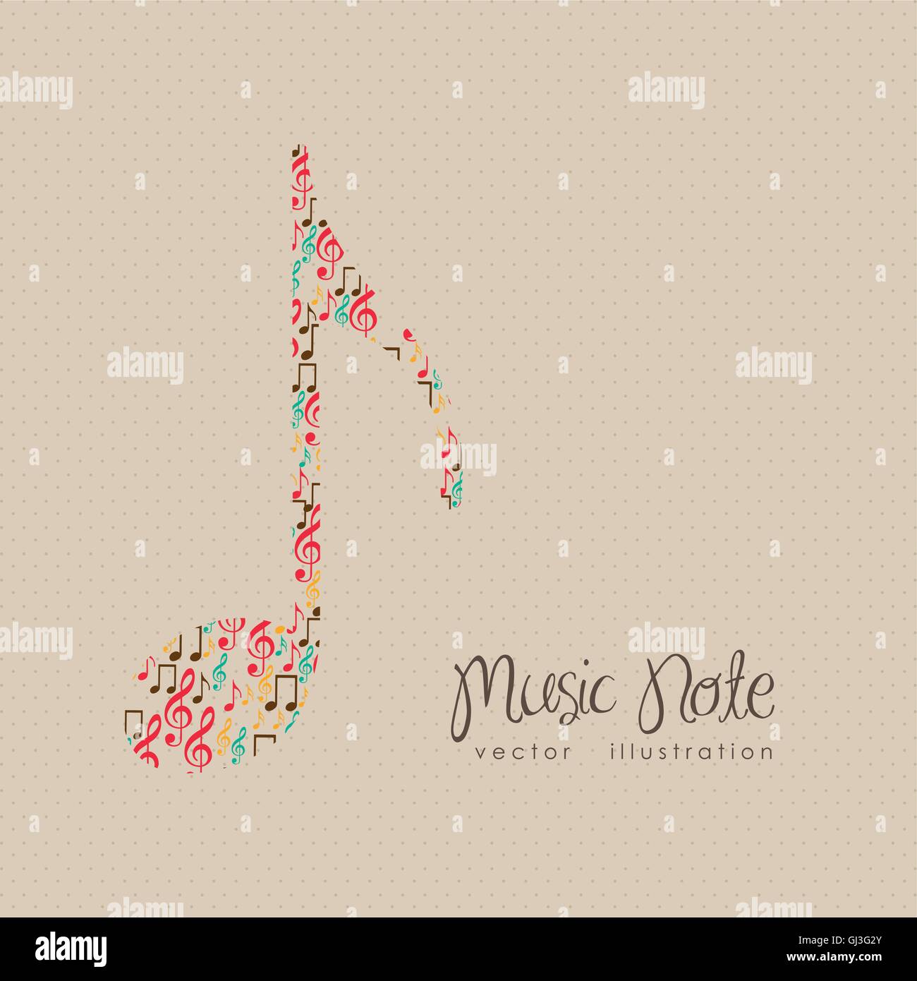 Illustration of musical notes forming a larger note music sound Stock ...
