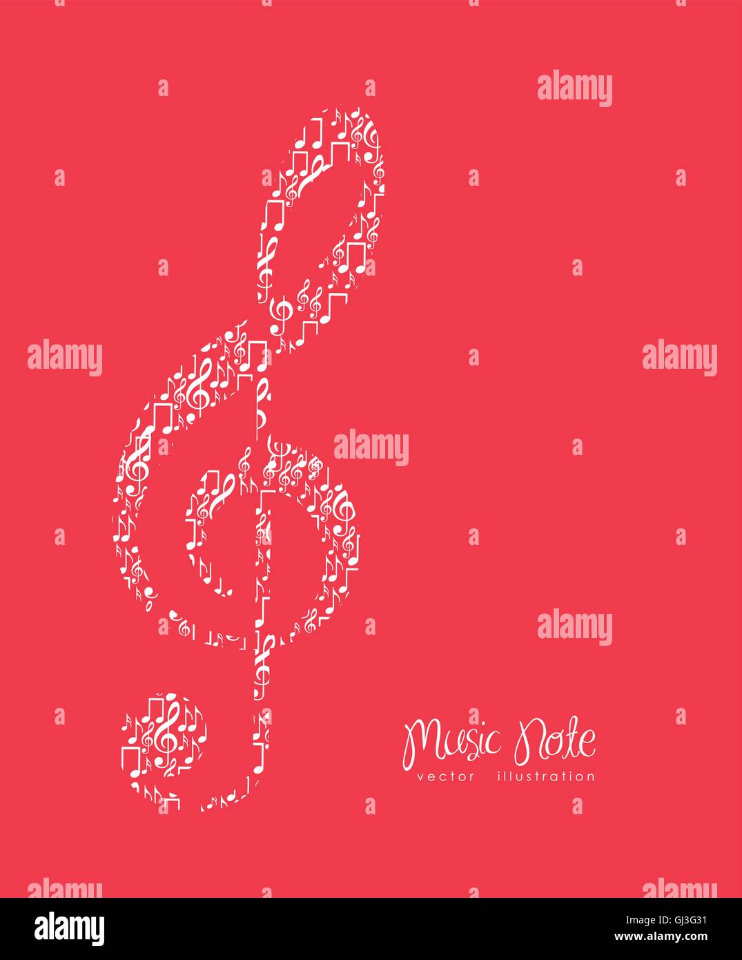 Illustration of musical notes forming a larger note music sound Stock ...