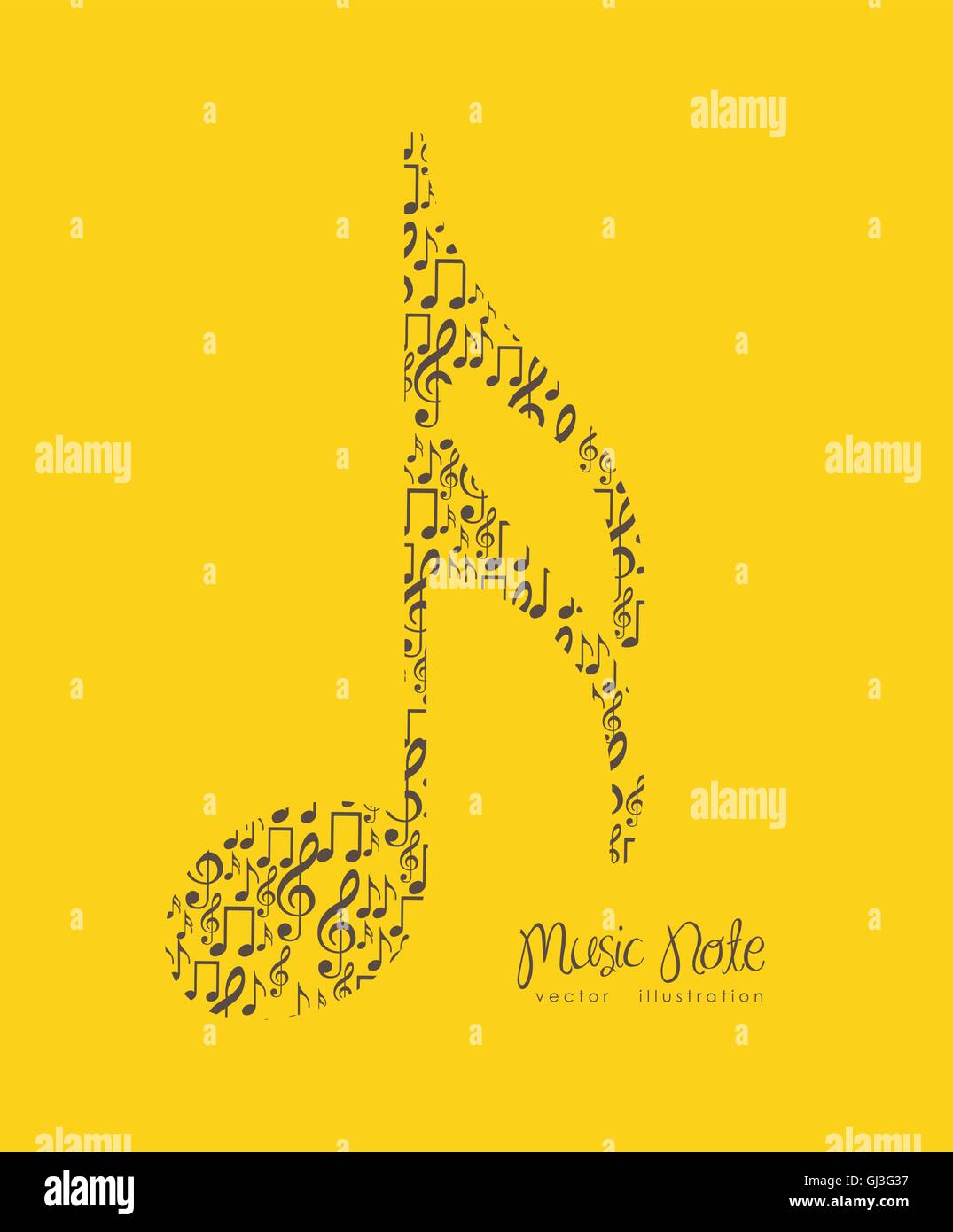 Illustration of musical notes forming a larger note music sound Stock ...