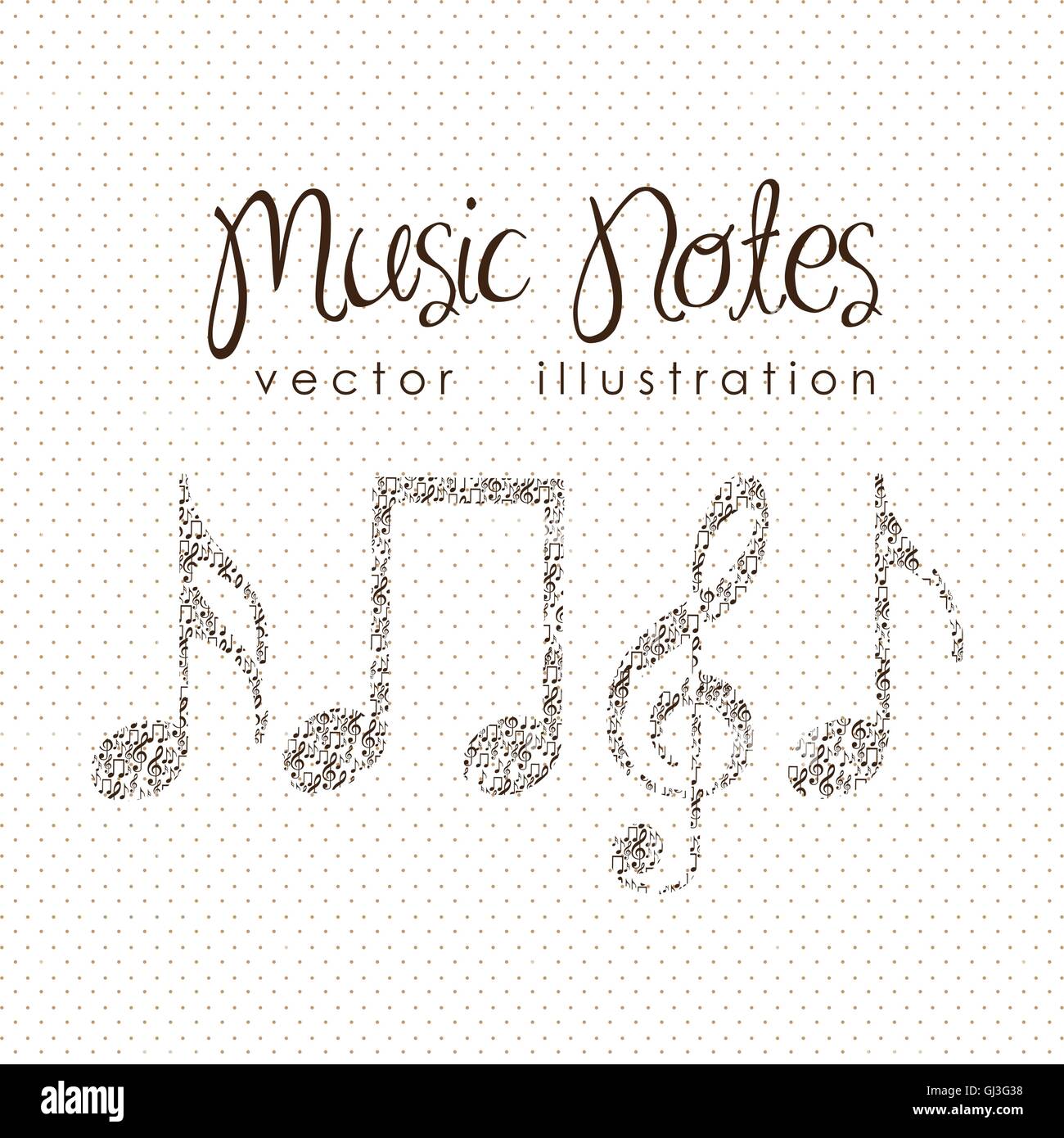 Illustration of musical notes forming a larger note music sound Stock ...
