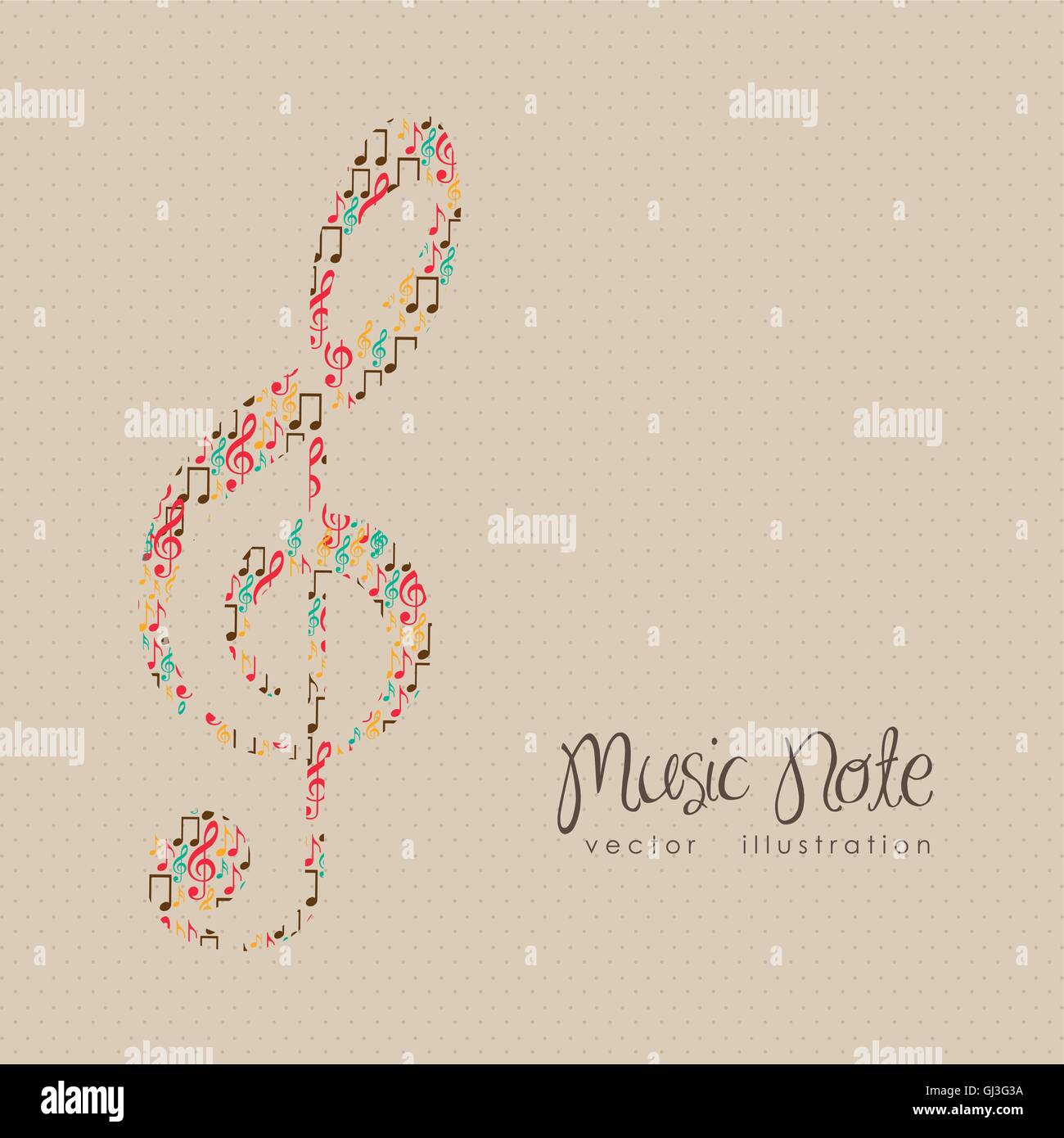 Illustration of musical notes forming a larger note music sound Stock ...