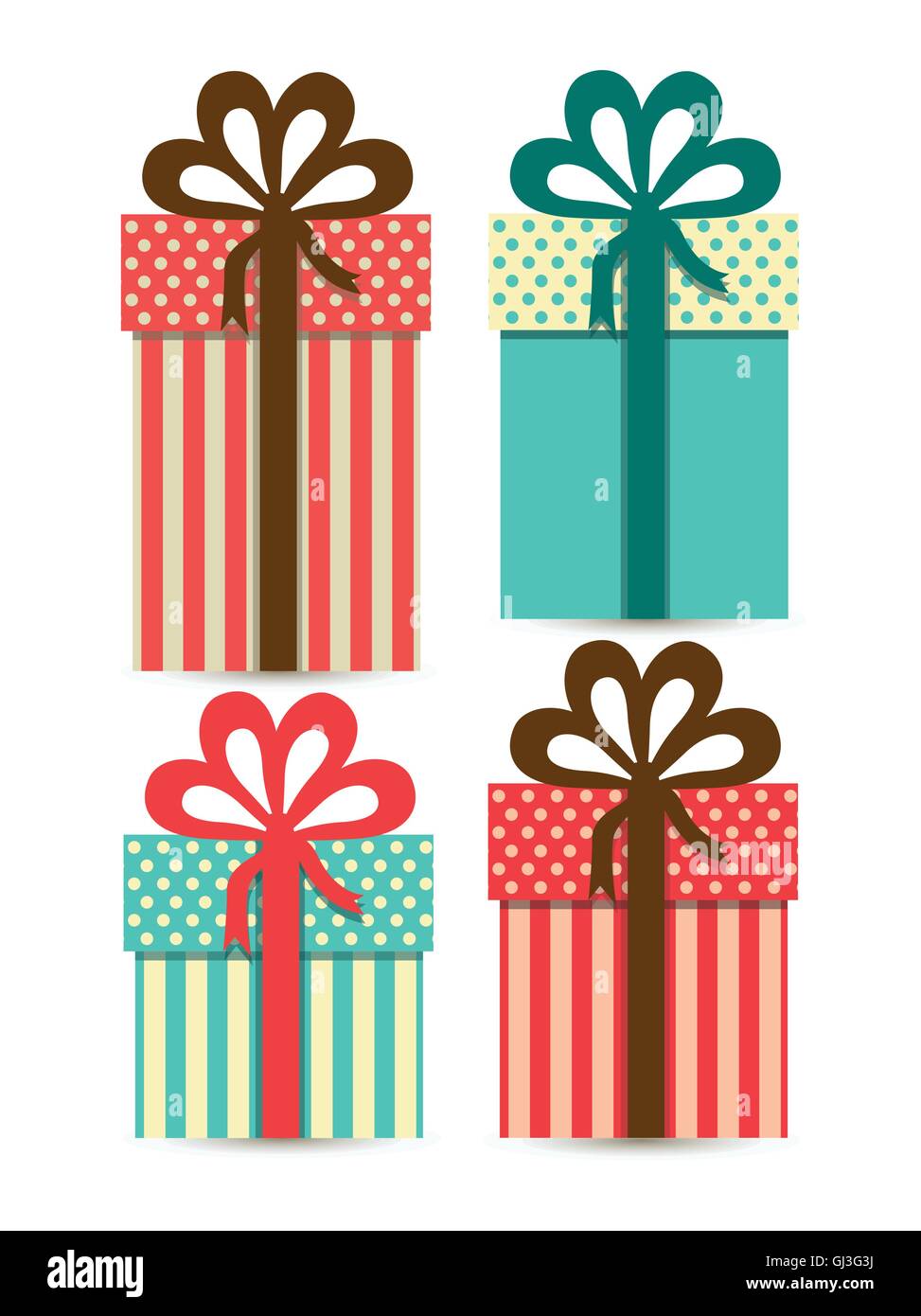 Illustration of gift boxes made with patterns vector illustratio Stock ...