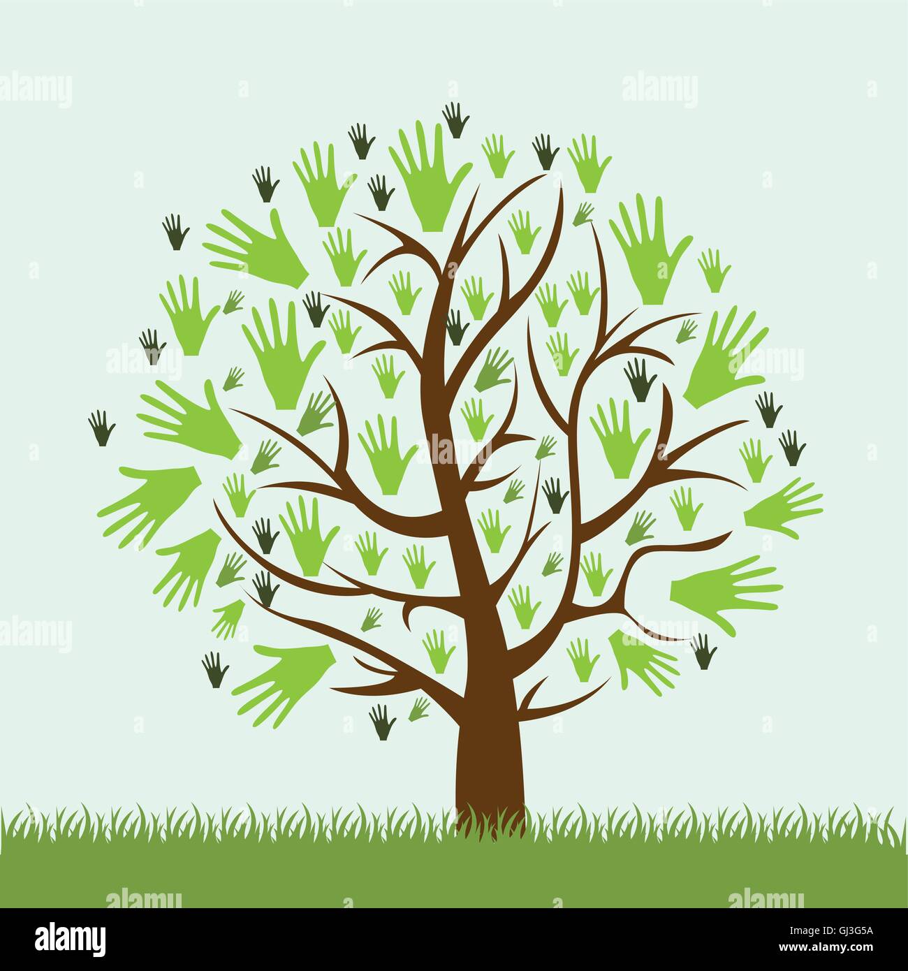 Illustration of an hands tree help concept vector illustration Stock ...