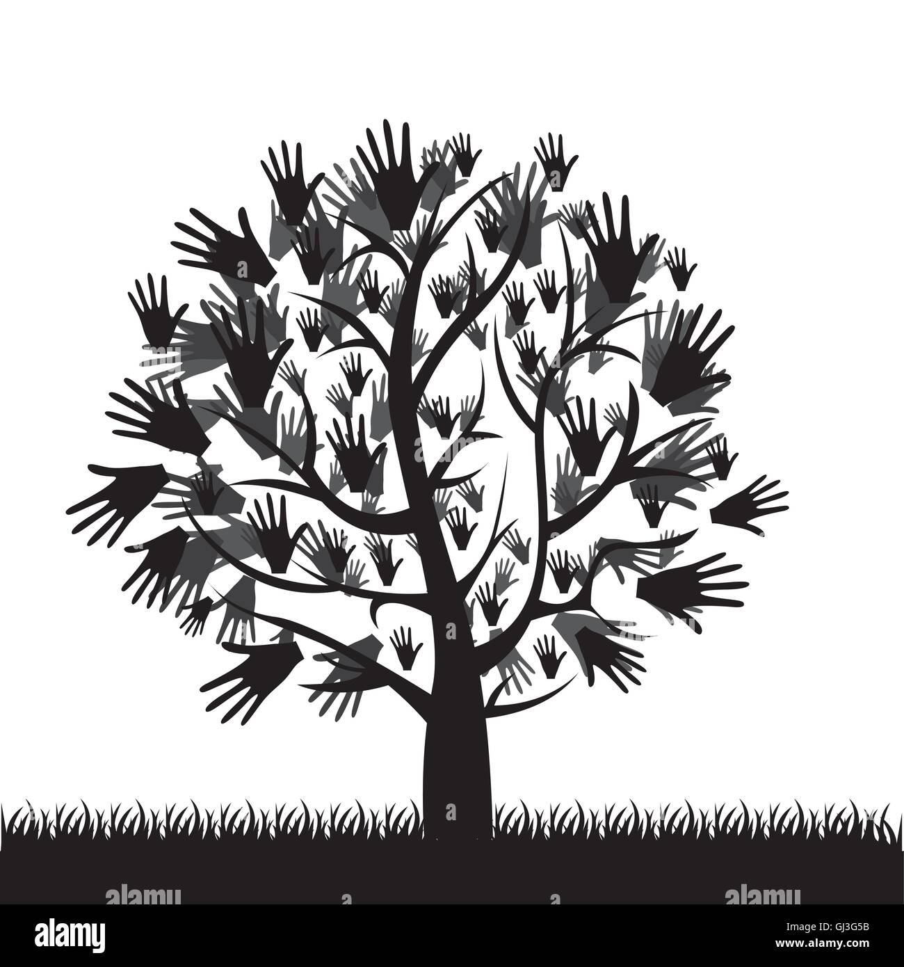 Illustration of an hands tree help concept vector illustration Stock ...