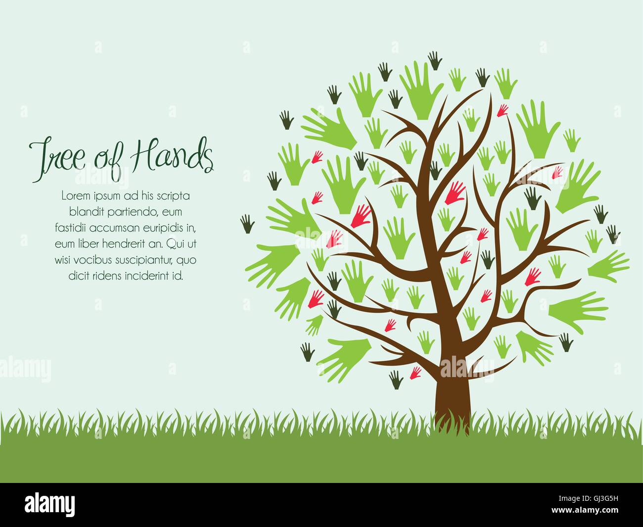 Illustration of an hands tree help concept vector illustration Stock ...