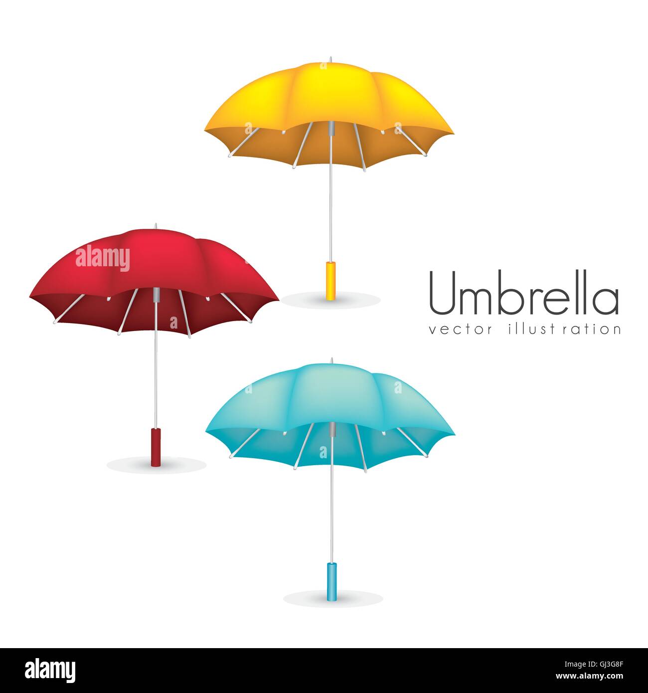 illustration of colorful umbrellas isolated on white background Stock ...