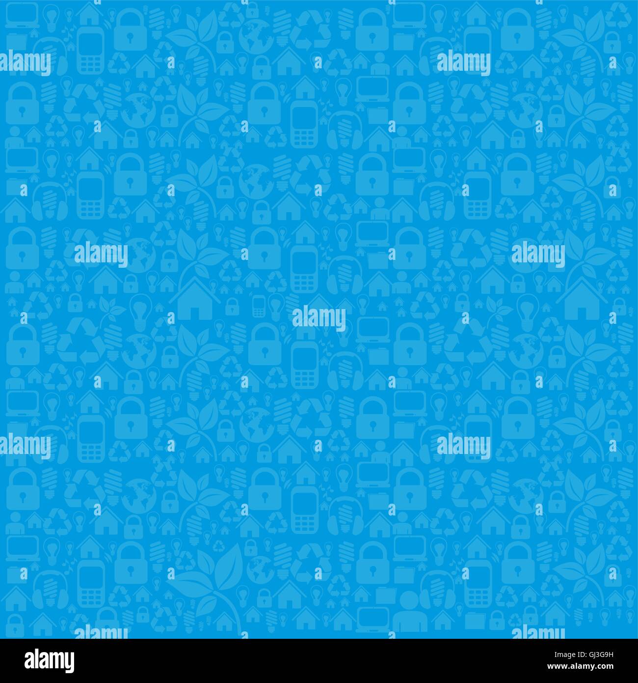 illustration of pattern of blue icons in blue background vector Stock ...