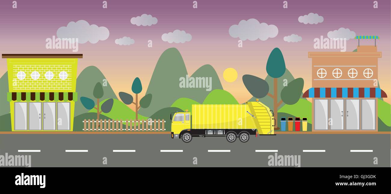 Garbage container on city Stock Vector Images - Alamy