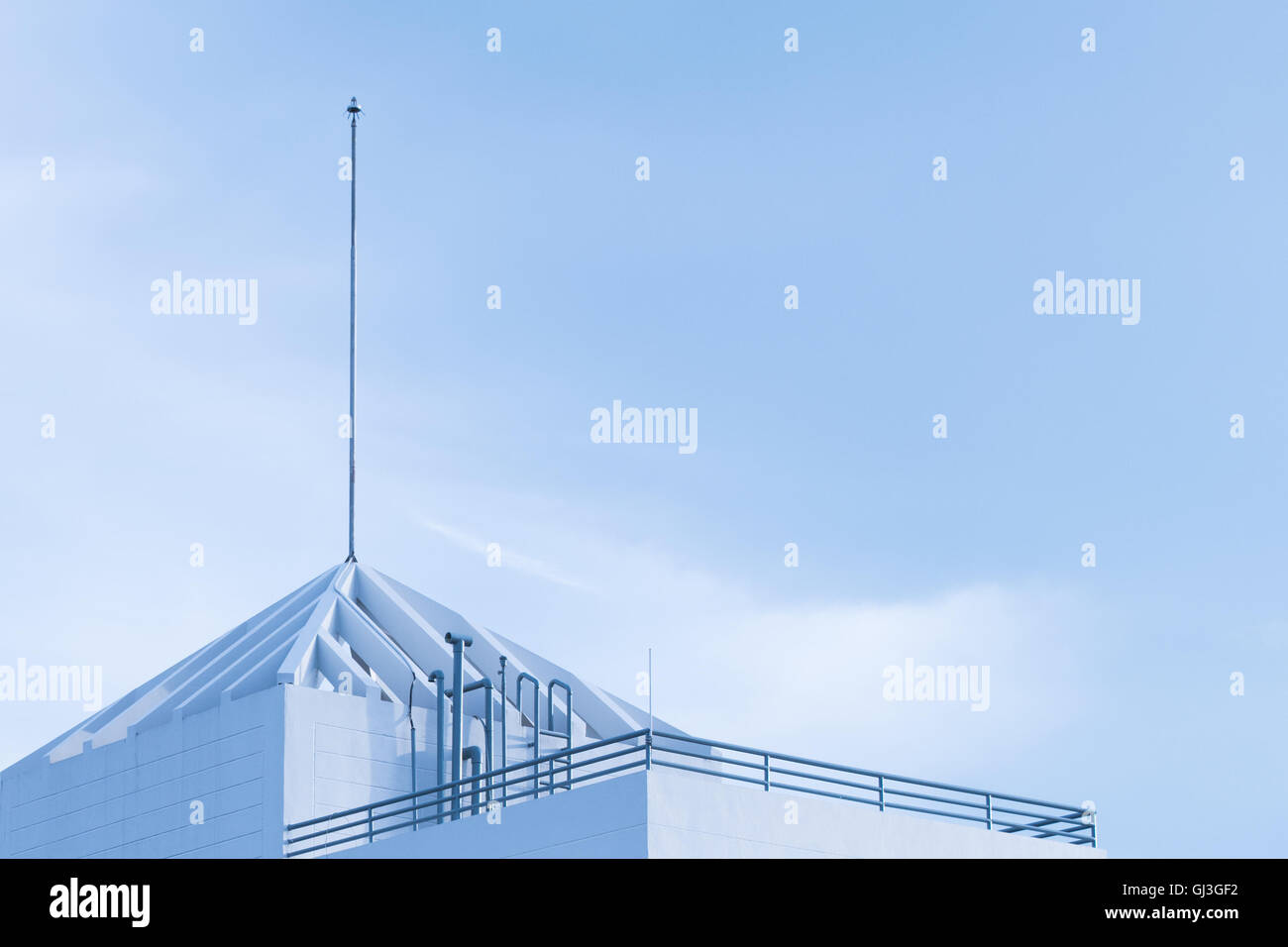 lightning rod on the building, sky background Stock Photo - Alamy