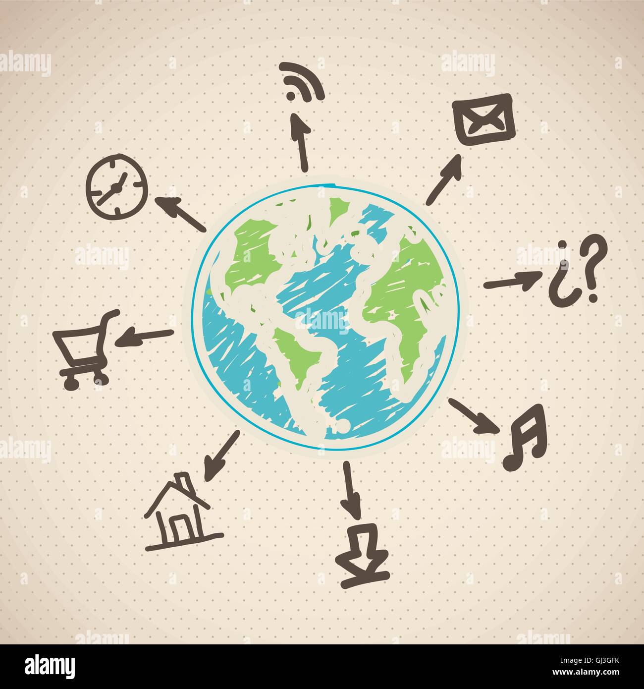 illustration of cloud computers and communications technology ve Stock ...
