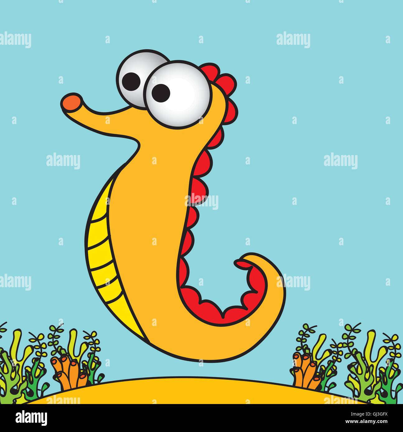Illustration of sea horse fish Drawings aquatic animals vector Stock ...
