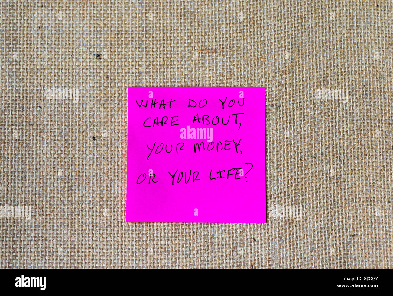 famous quote from the Tao Te Ching written on sticky notes, burlap ...