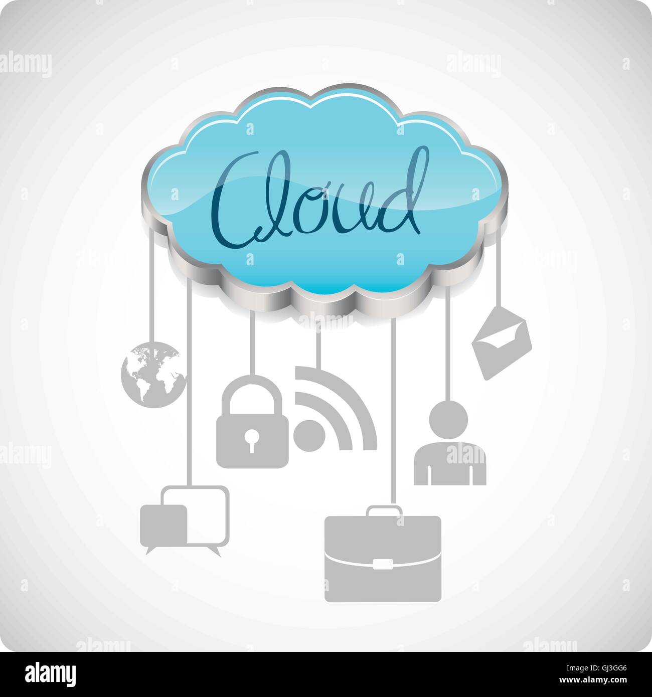 illustration of cloud computers and communications technology ve Stock ...