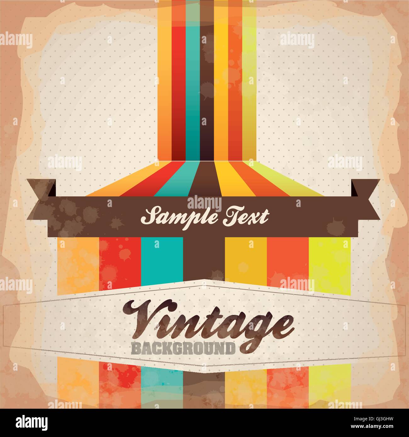 Illustration of Vintage Poster Art in warm colors vector illustr Stock ...