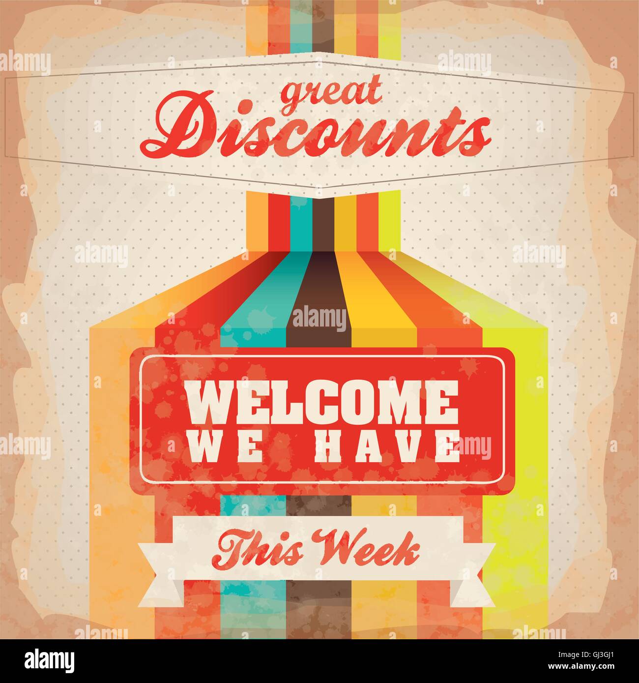 Vintage store poster sixties Stock Vector Images - Alamy