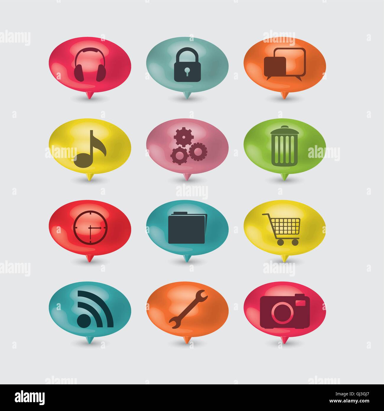 illustration of internet icons and buttons cloud computers and c Stock ...