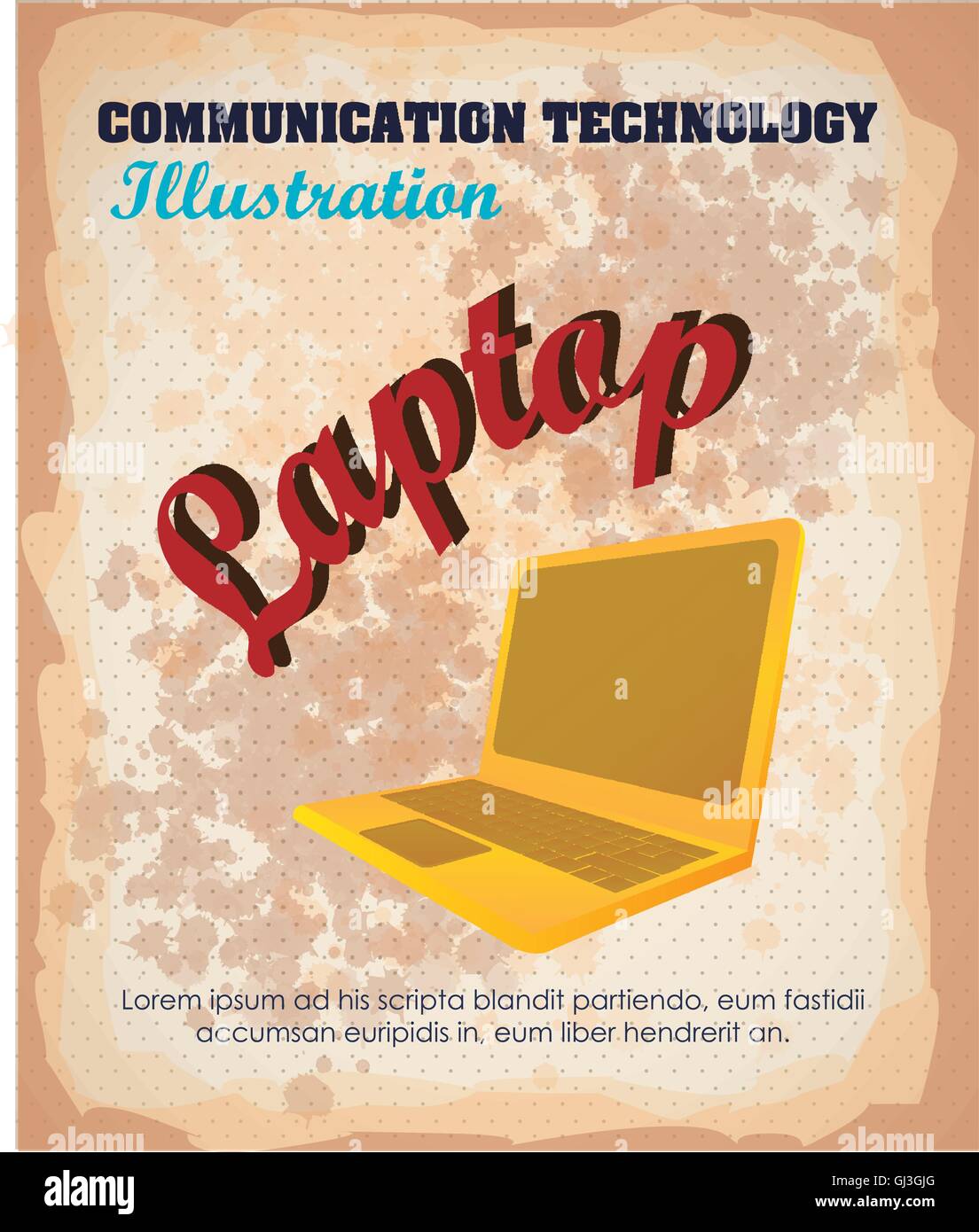 Illustration of Vintage Poster Art laptop poster vector illustra Stock ...
